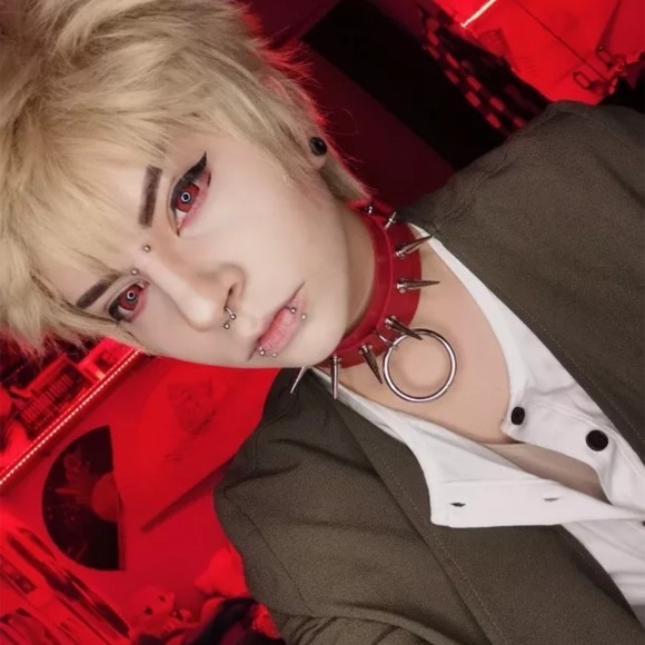 Jewelry | Punk Goth Spike Rivets Ring Vegan Leather Choker | Poshmark